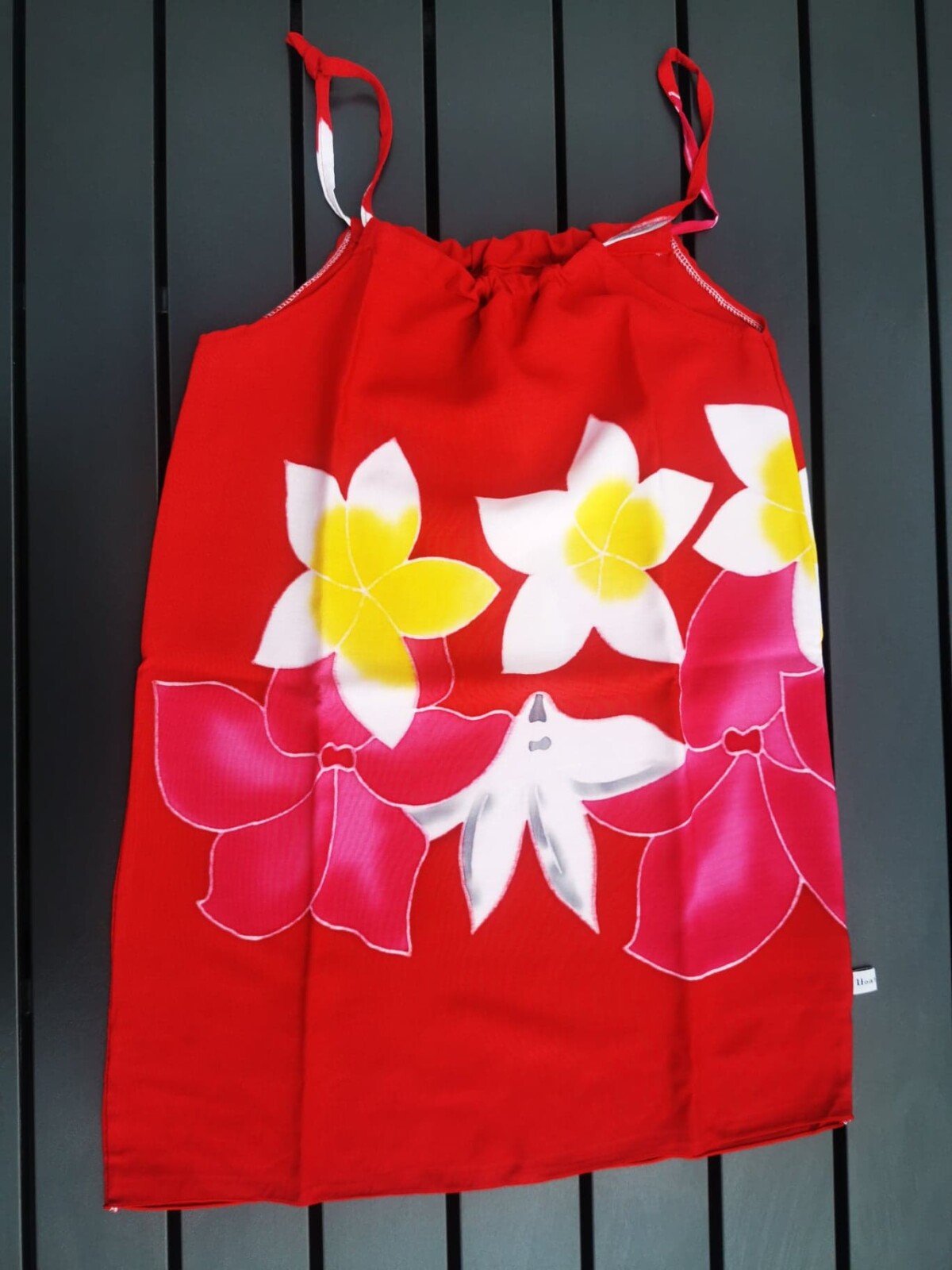 Robe pareo fleurs Fille ROUGE - Hoata Tiki Tattoo
